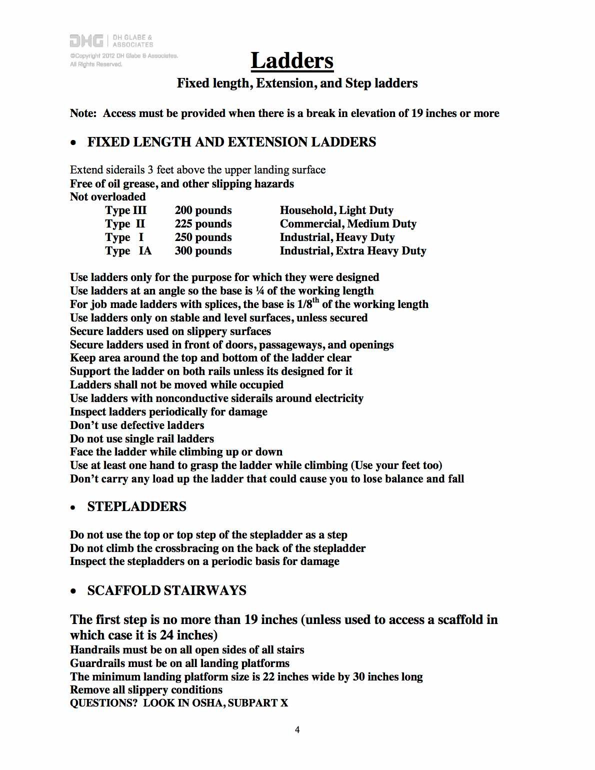 Sample Scaffold Erector Fall Protection Plan | DH Glabe & Associates